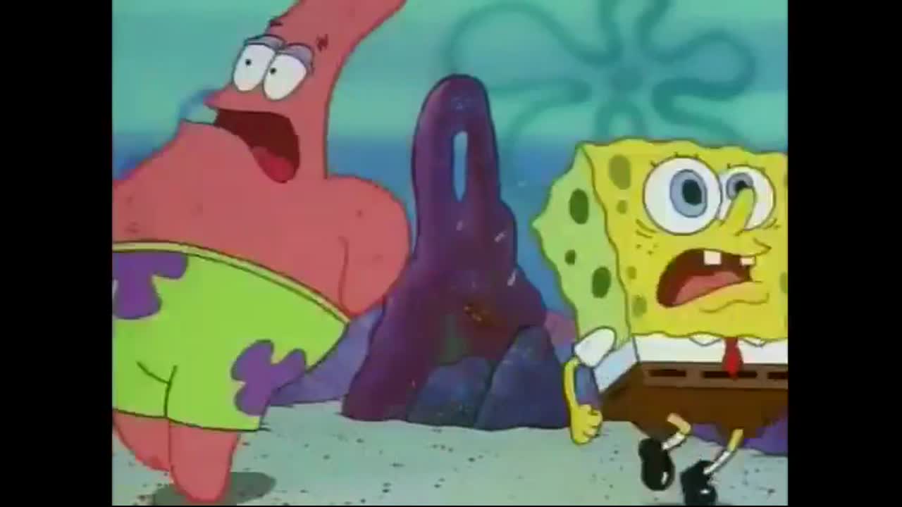 Spongebob And Patrick Running Away