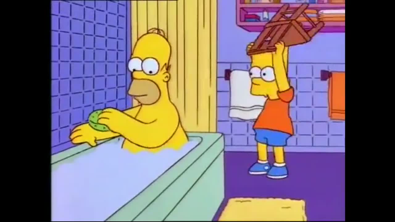 Chair smash video clip by The Simpsons