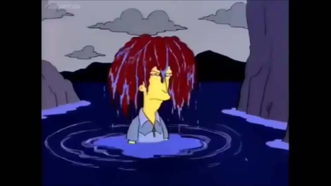 Sideshow Bob falls off cliff video clip by The Simpsons