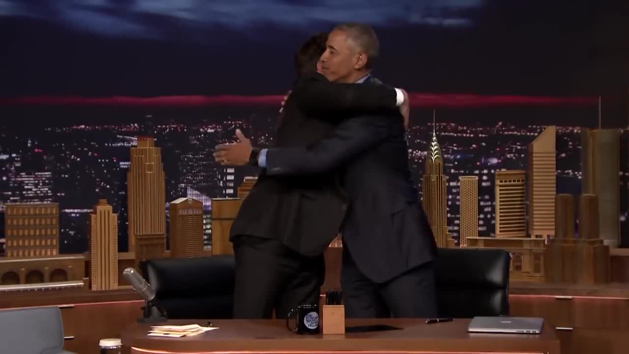 Obama hug video clip by The Tonight Show