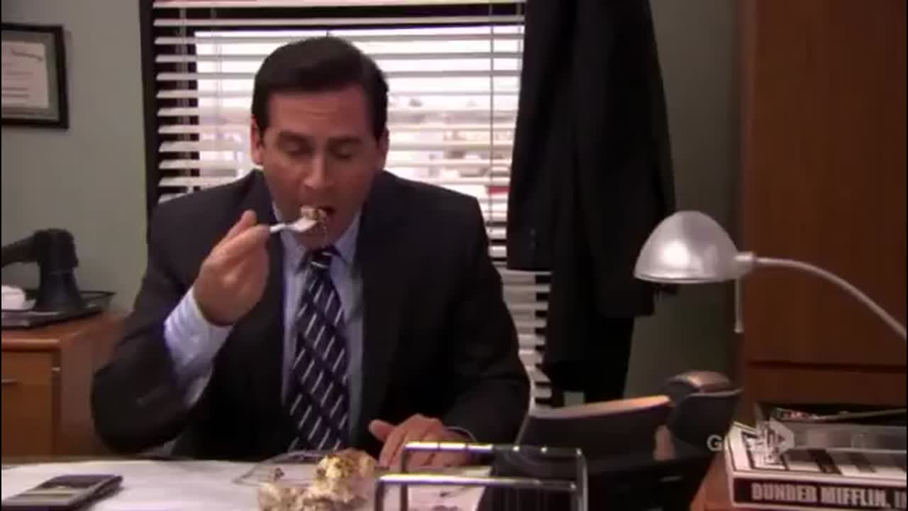 Michael Scott eats Tiramisu video clip by Office Space
