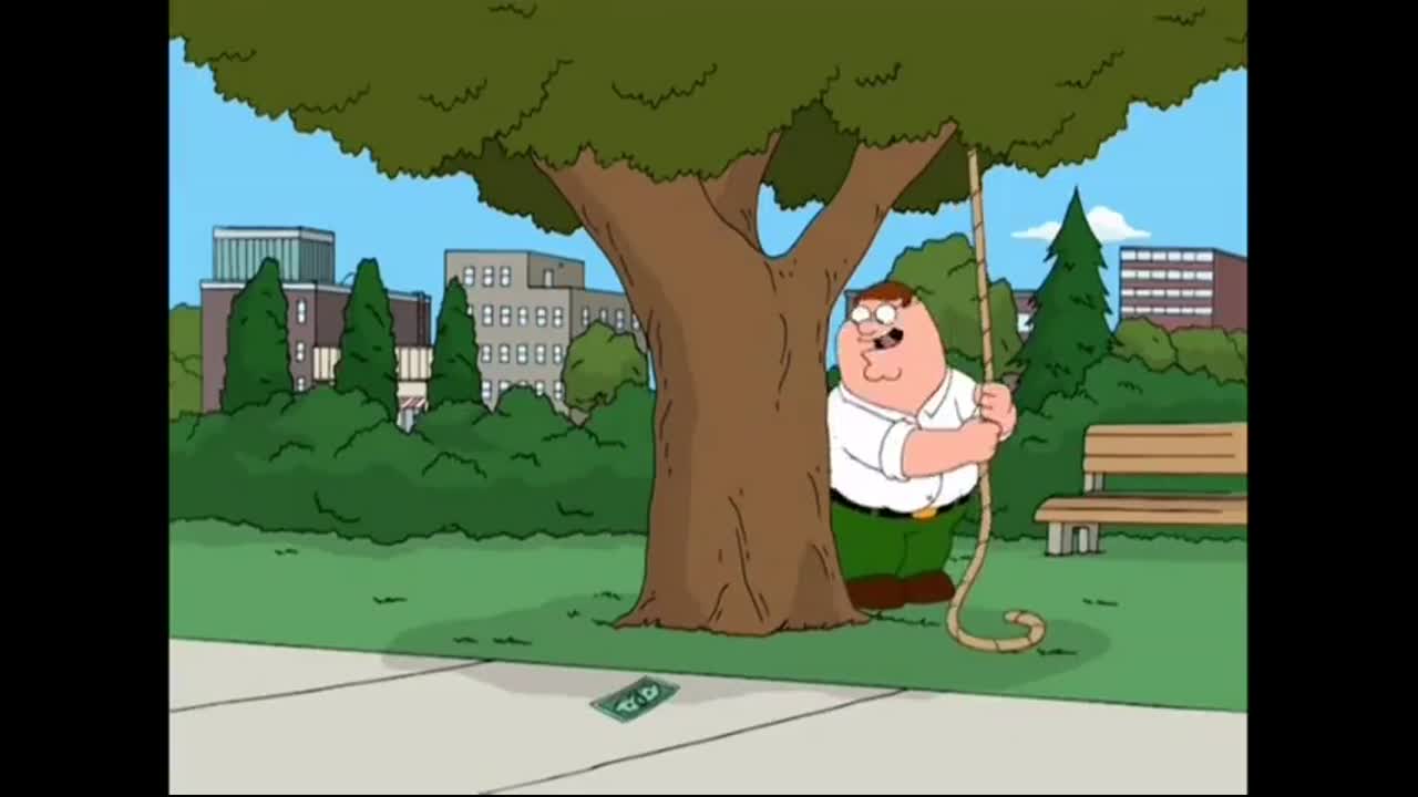 Peter with his anvil video clip by Family Guy