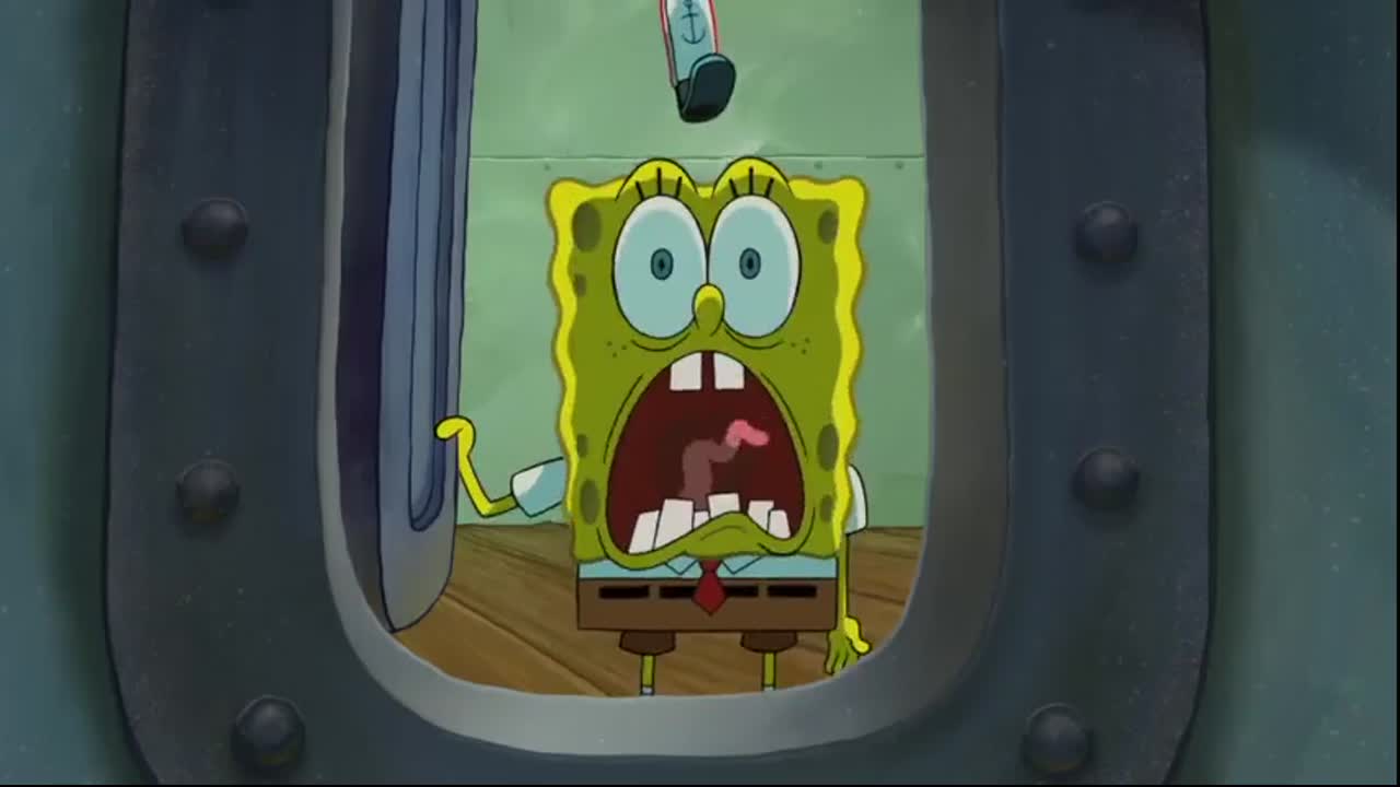 Terrified scream video clip by The SpongeBob Movie