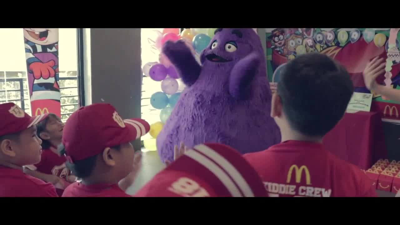 Grimace dancing to baby shark video clip by McDonalds