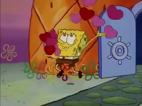 Spongebob Squarepants: Spongebob throwing hearts on Valentine's Day