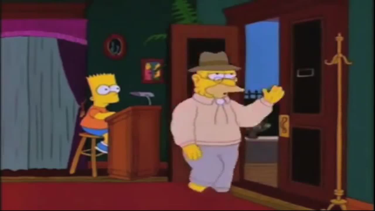 The Simpsons: Abe Simpson walk in walk out