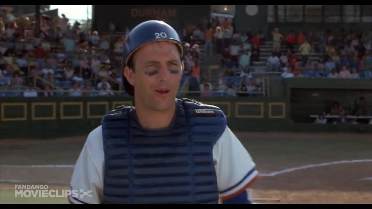 He really hit the shit outta that one video clip by Bull Durham