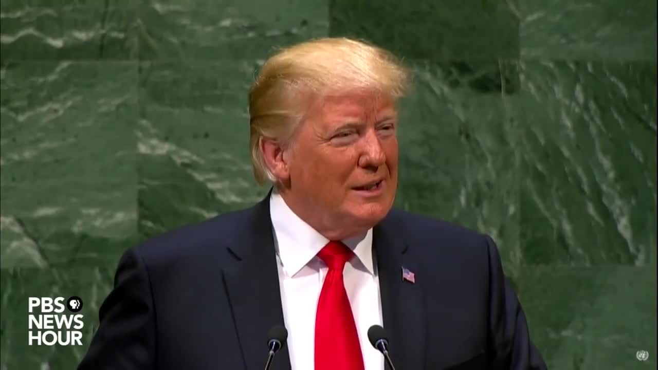 United Nations laugh at Trump video clip by PBS News Hour